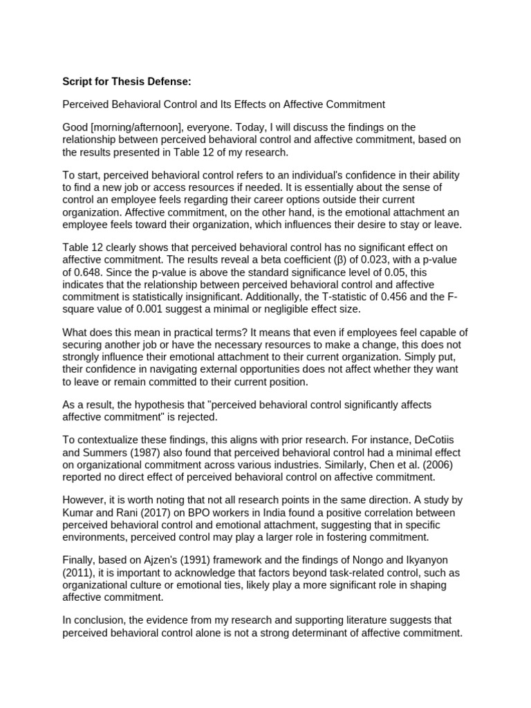 SCRIPT | PDF | Attitude (Psychology) | Intention