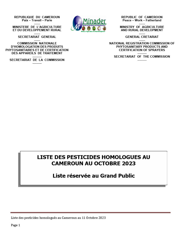 Liste des pesticides homologués 2023 | PDF | Biocide | Pesticide