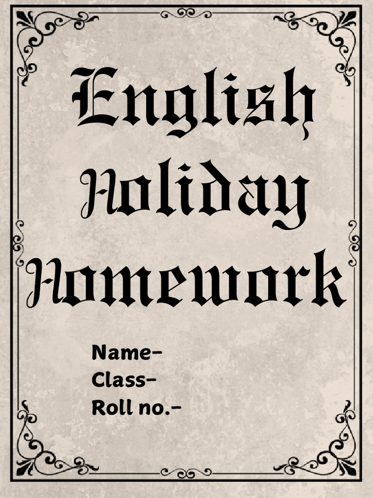 English Holiday Homework (S) | PDF