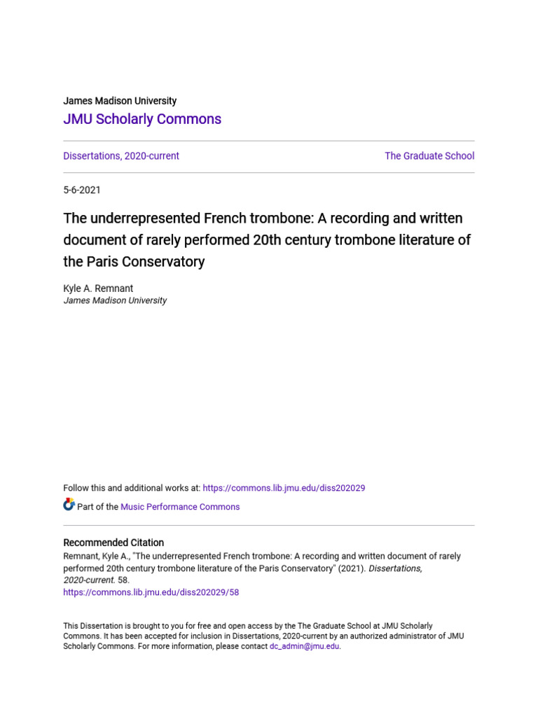 Rare 20th Century French Trombone Works | PDF | Classical Music ...