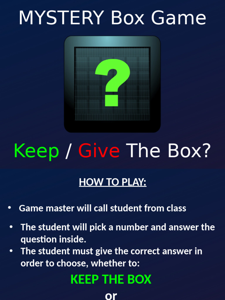 MYSTERY BOX TEMPLATE | PDF