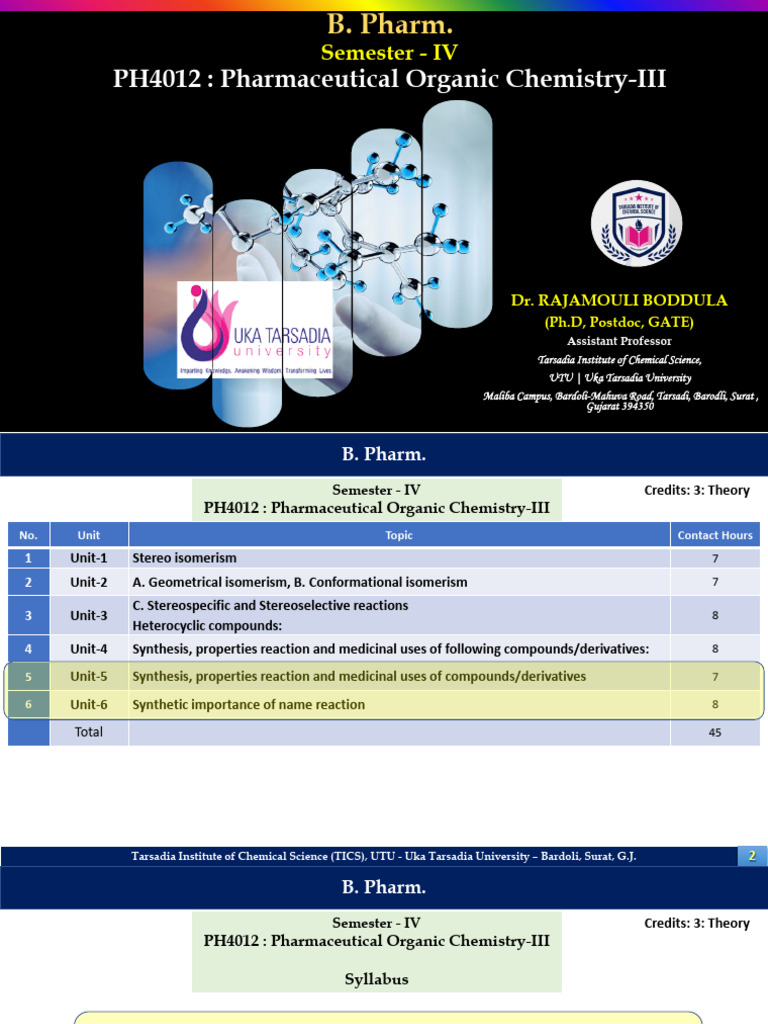 Unit v Poc III Bpharm Sem 4 | PDF | Pyridine | Organic Chemistry