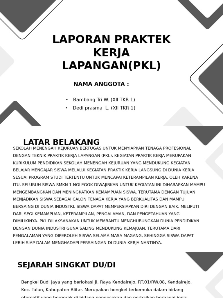 LAPORAN PRAKTEK KERJA LAPANGAN | PDF