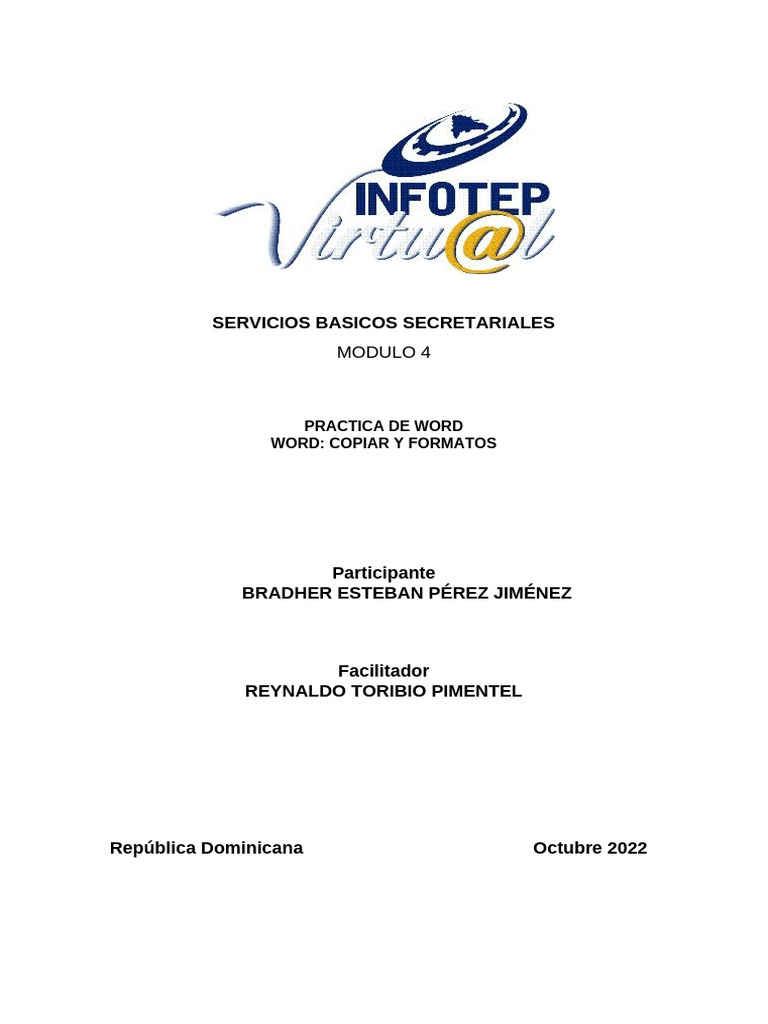 Práctica de Word: Copiar y Formatos | PDF