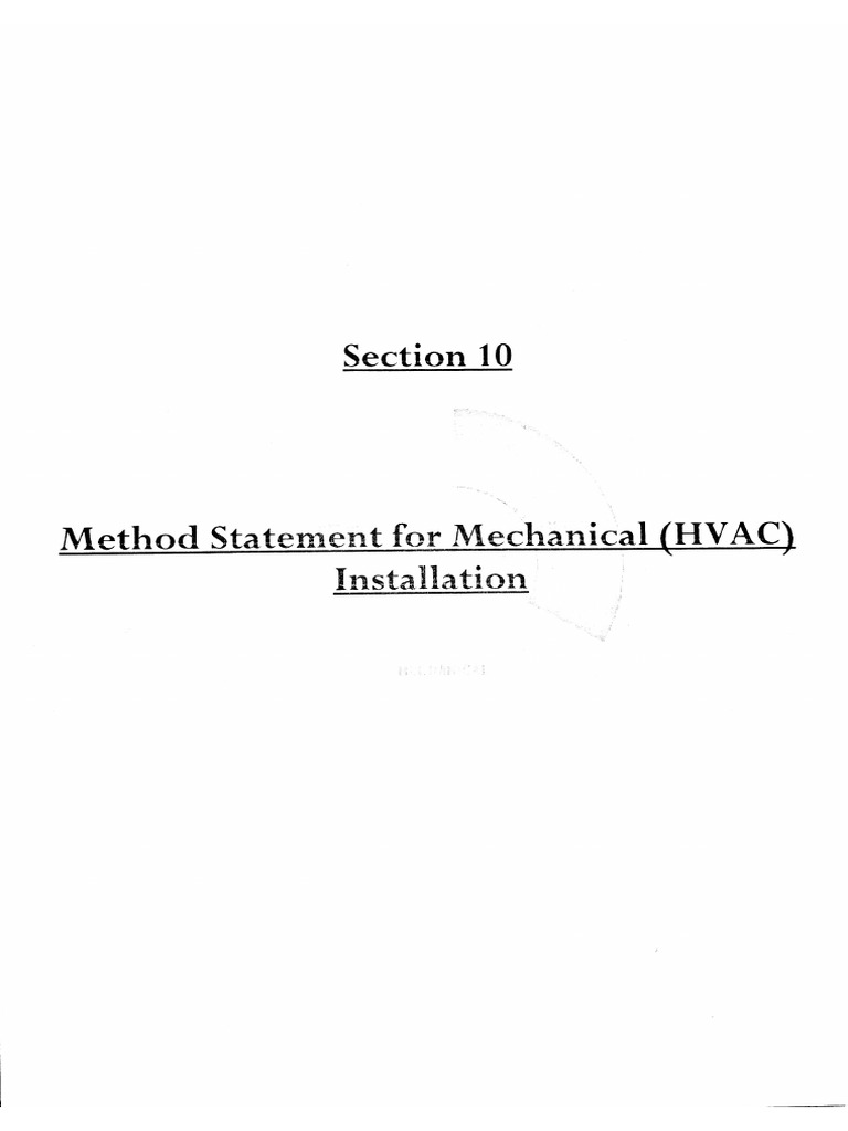Method Statement Hvac Systems 1640250201 | PDF
