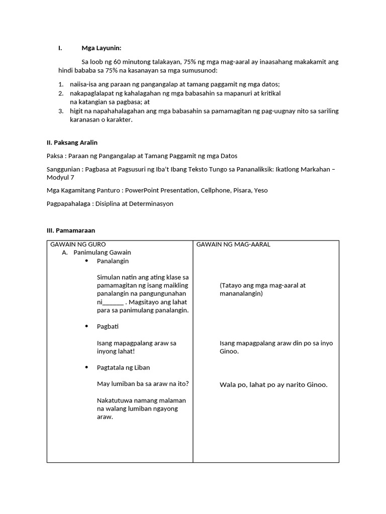 Grade-11 DLP Pagbasa Module 7 | PDF