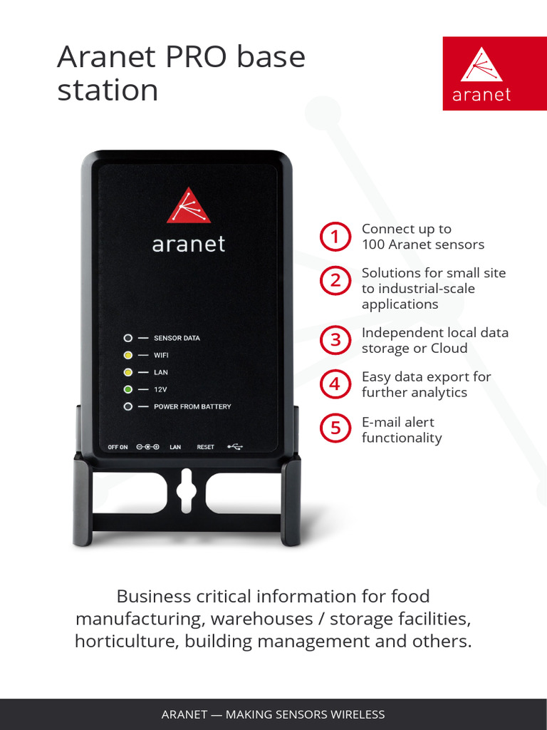 Aranet PRO Base Station Overview | PDF | Computing | Computer Engineering
