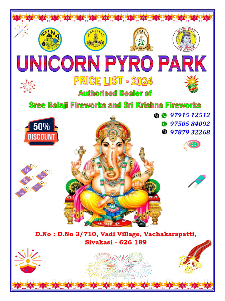 Unicorn Pyro Park Price List | PDF