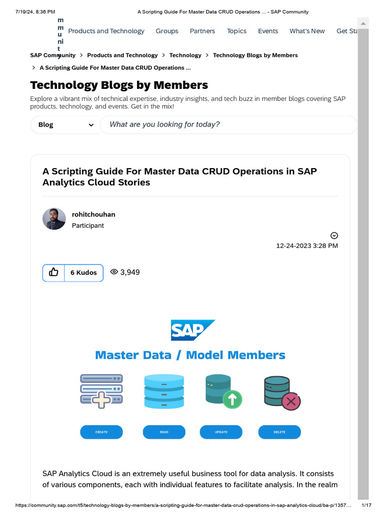 A Scripting Guide For Master Data CRUD Operations ... - SAP Community | PDF | Boolean Data Type ...