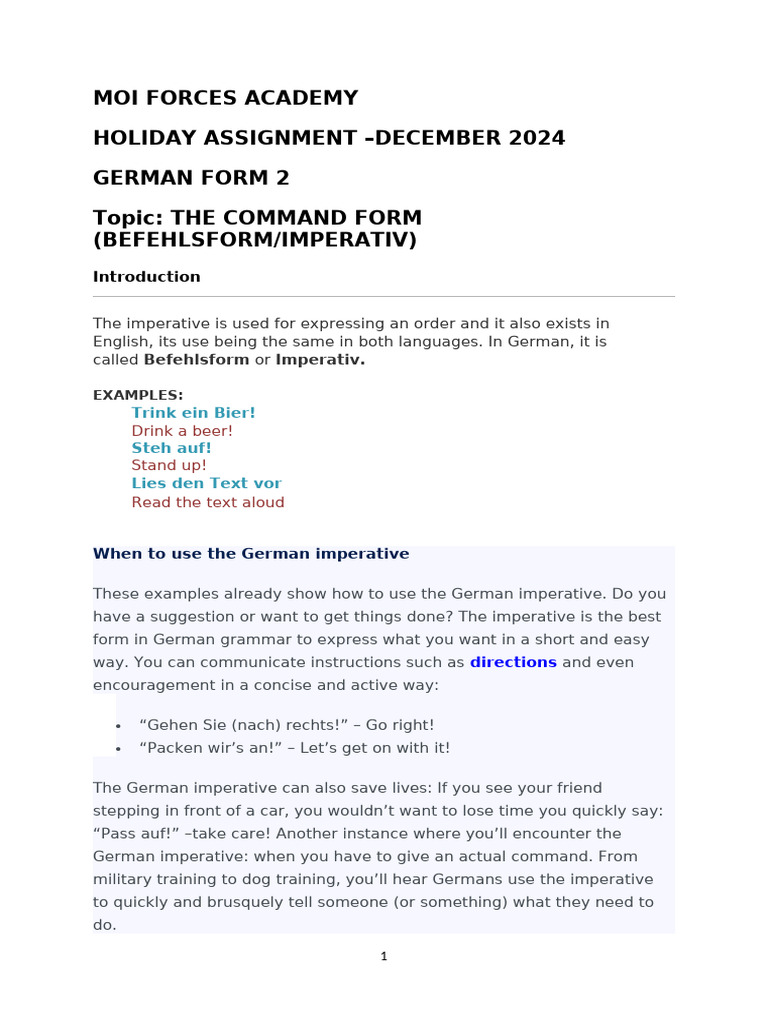 German Form 2 | PDF | Grammatical Conjugation | Grammatical Number