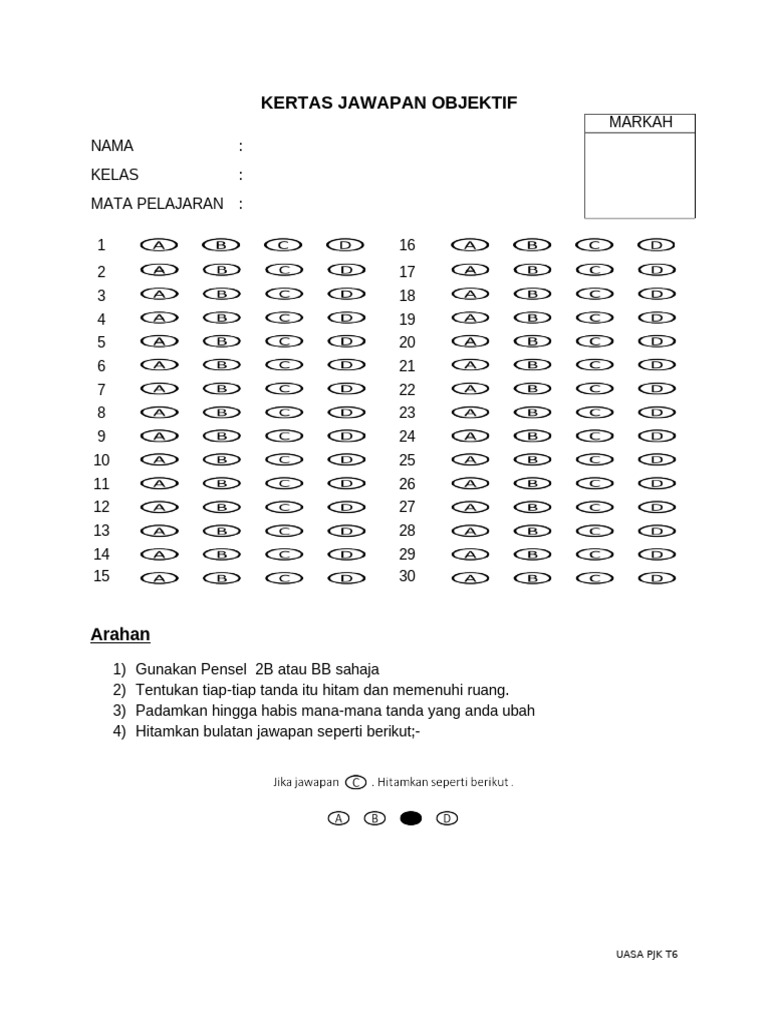 soalan objektif 30 | PDF