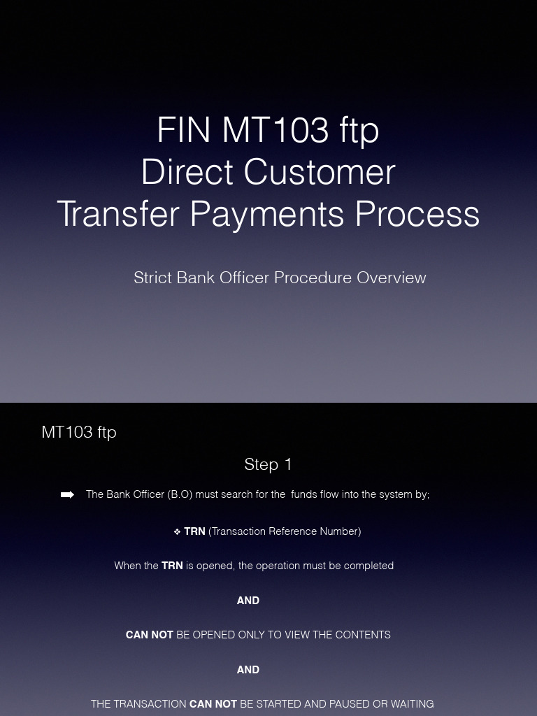 MT103 FTP Payment Processing Guide | PDF | File Transfer Protocol ...