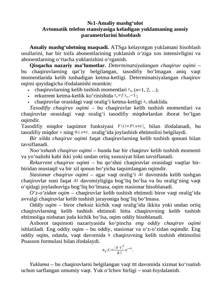 1-Amaliy Mashg'ulot | PDF
