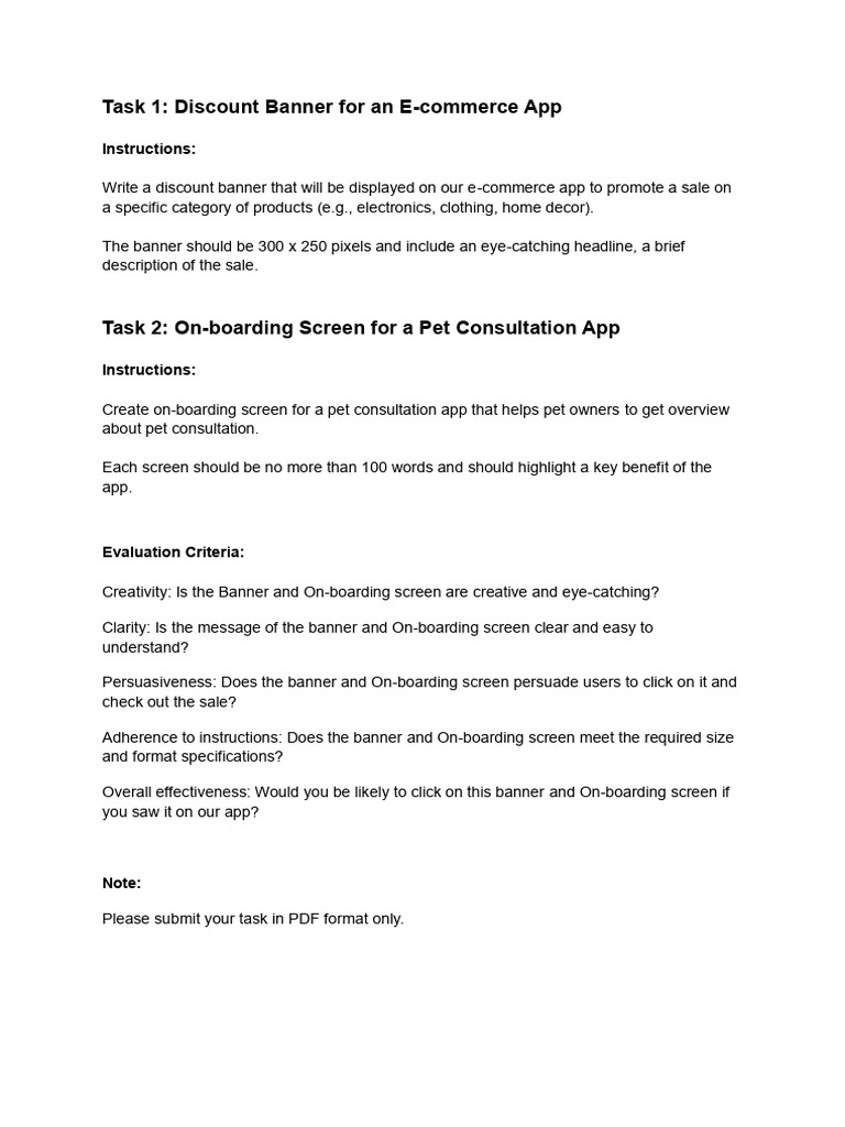Content Writer Task | PDF