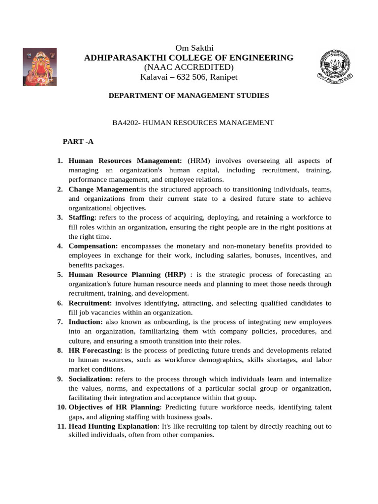 HRM Questions and Answers | PDF | Human Resource Management | Audit