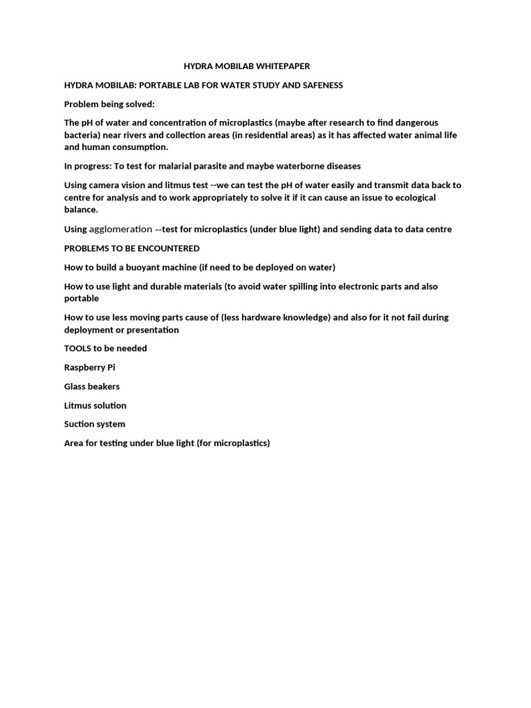 Hydra Mobilab Whitepaper | PDF