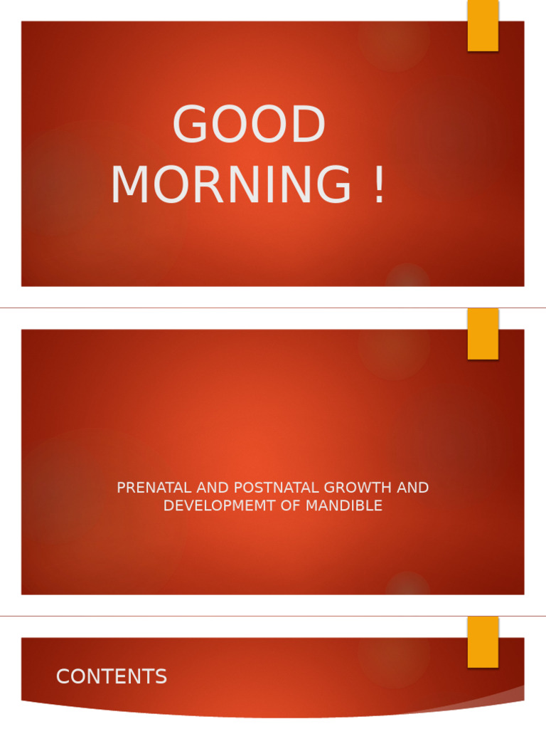 Pre and Postnatal Growth of Mandible | PDF