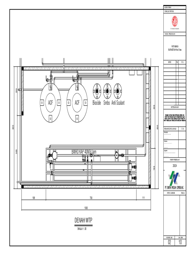 ACF ACF Biocide Smbs Anti Scalant: Denah WTP | PDF