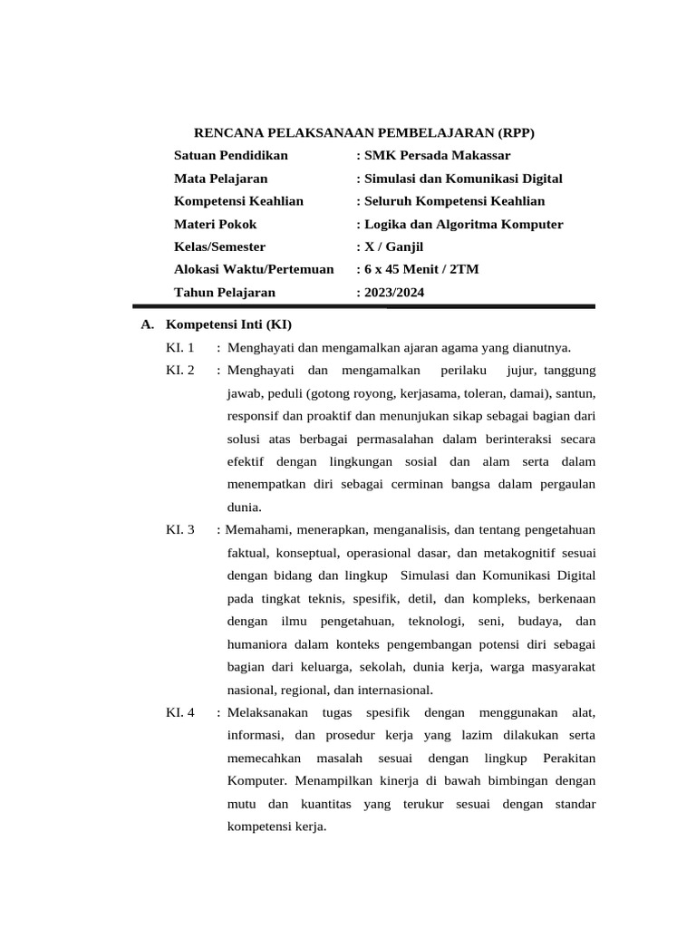 RPP_Pertemuan_1_dan_2_Logika_dan_Algorit | PDF