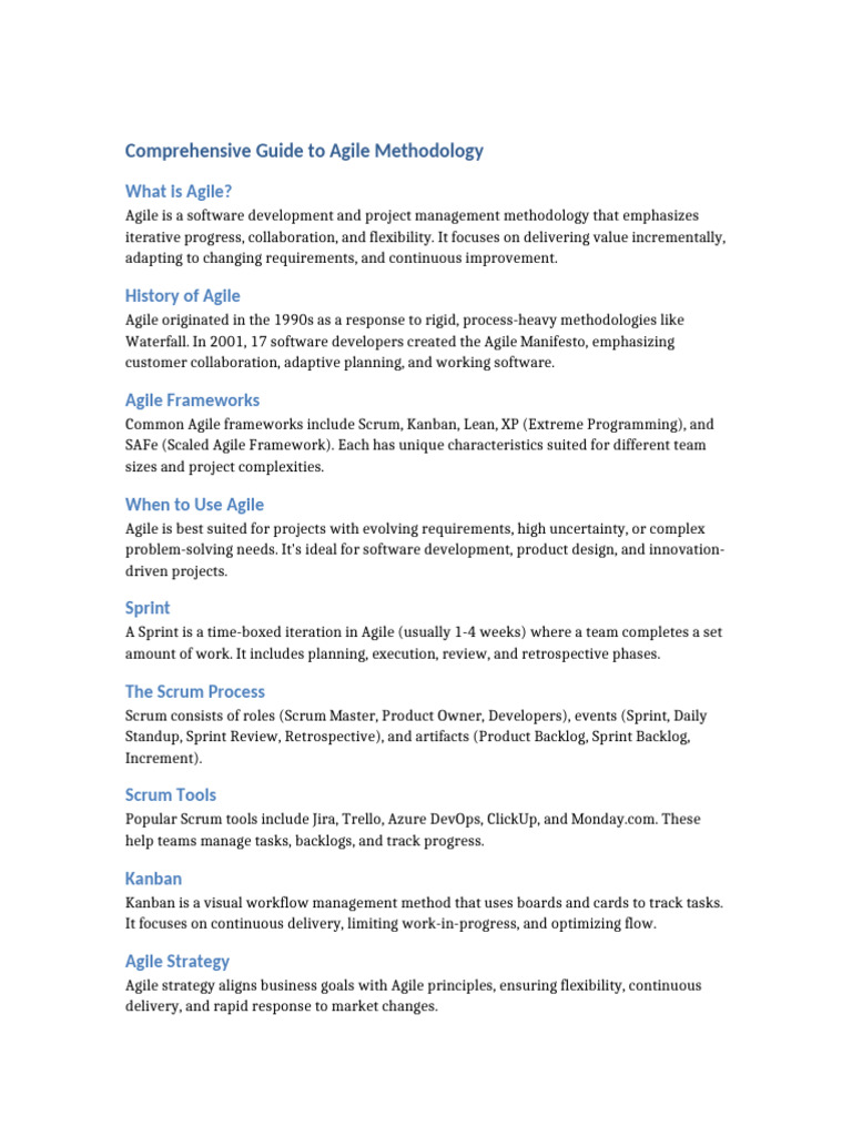 Agile Methodology Guide | PDF