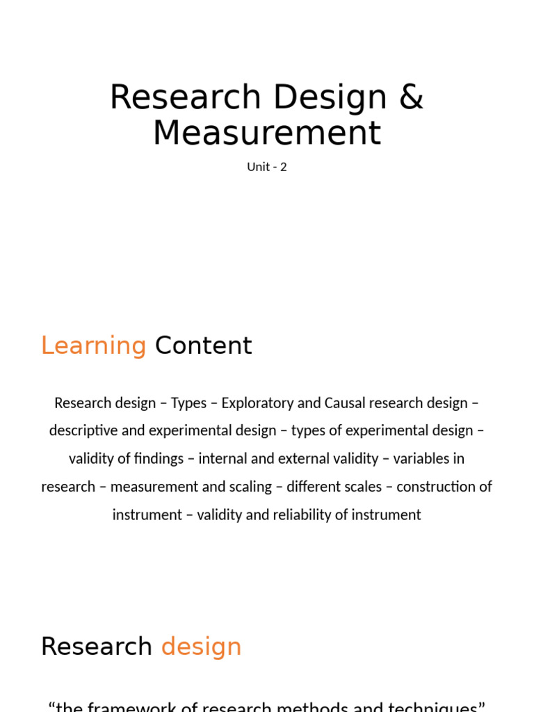 Unit 2 | PDF | Experiment | Validity (Statistics)