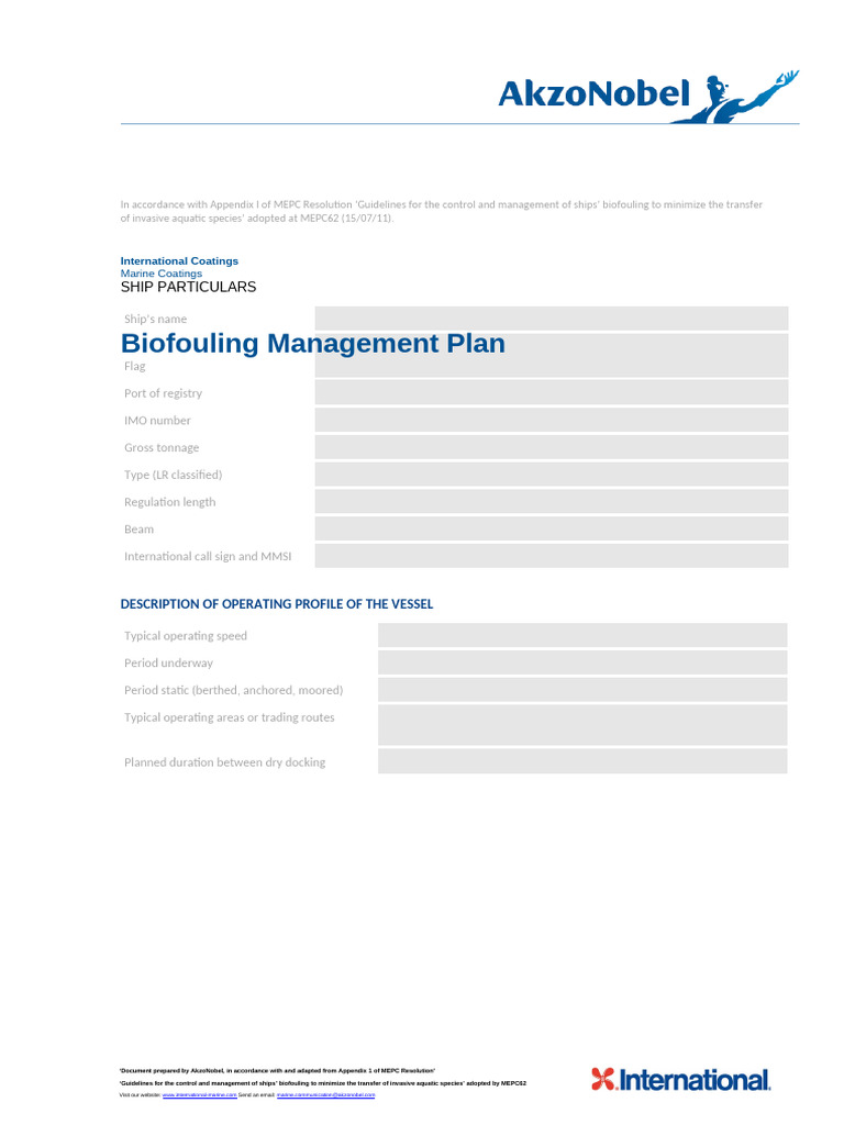Biofouling Management Plan | PDF | Ships | Stern