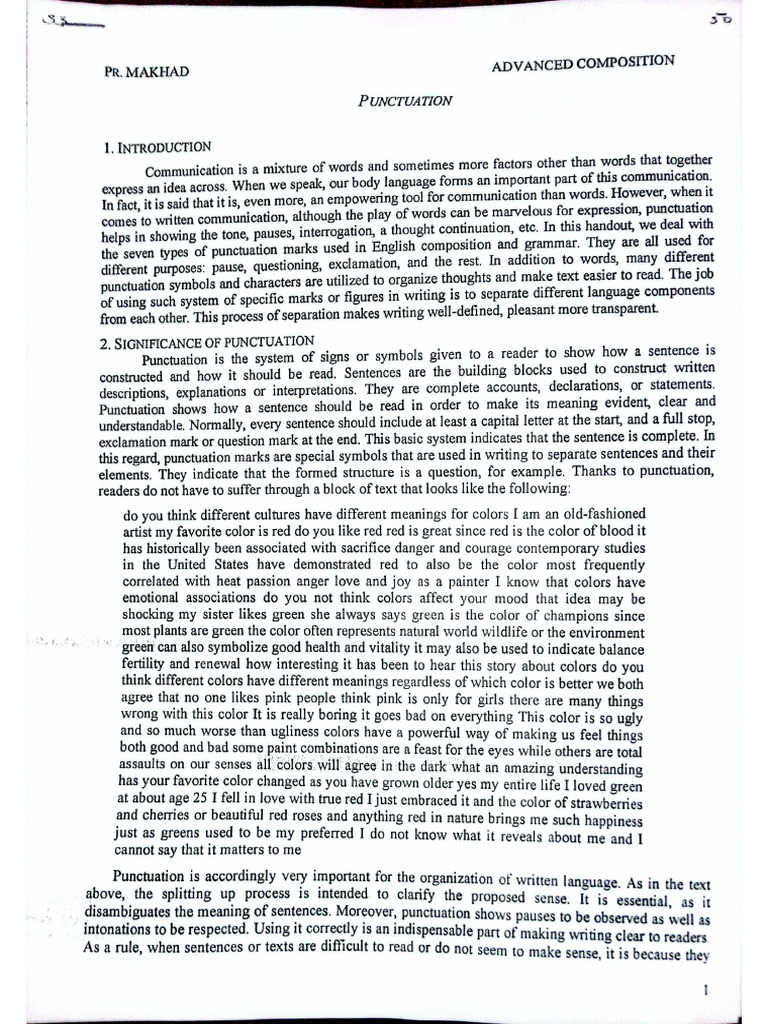 Adcanced Composition Handout | PDF