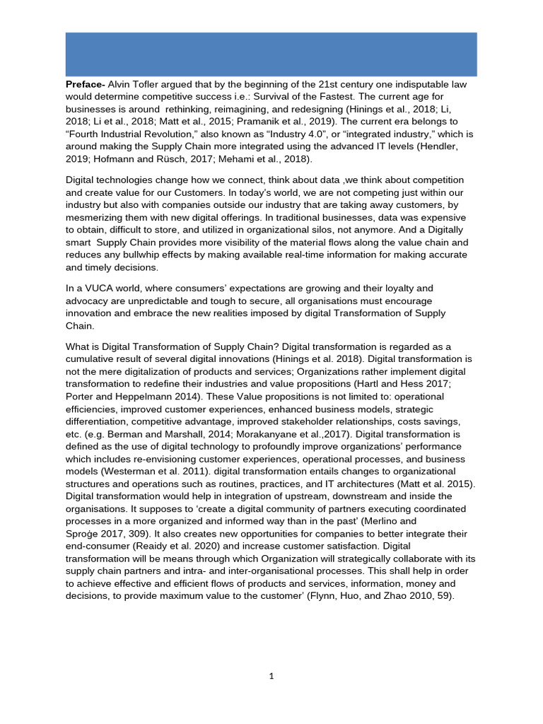 Research Proposal On Digitalization of 3 PL | PDF | Logistics | Supply Chain