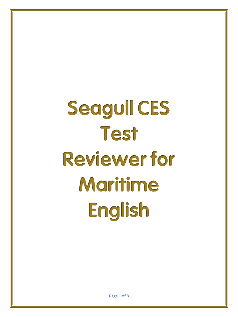 CES Test Mariitime English | PDF