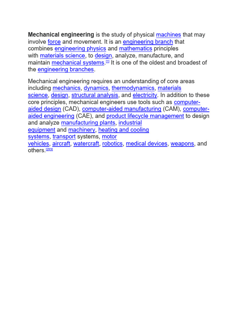 Mechanical Engineering | PDF