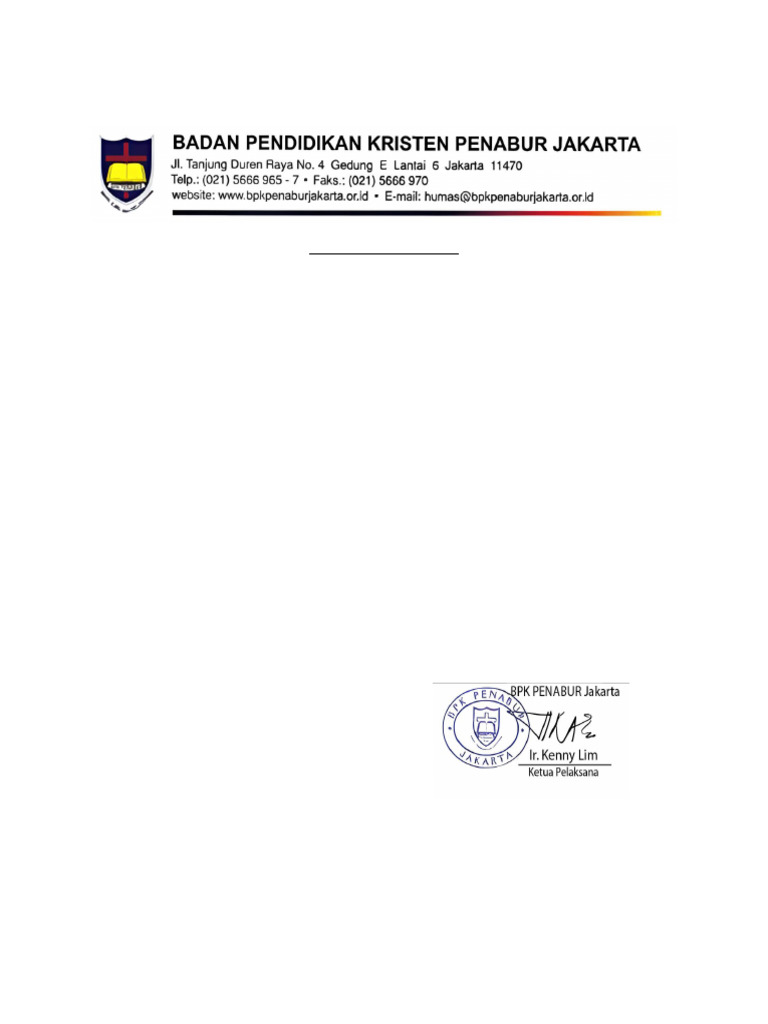 SURAT KETERANGAN PENABUR | PDF