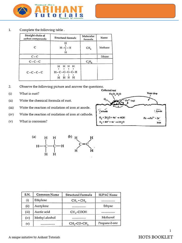 Chemistry HOTS | PDF | Ethanol | Acetic Acid