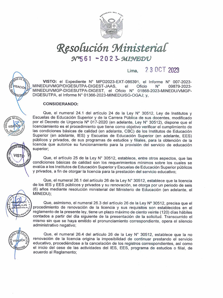 RM #561-2023-Minedu | PDF