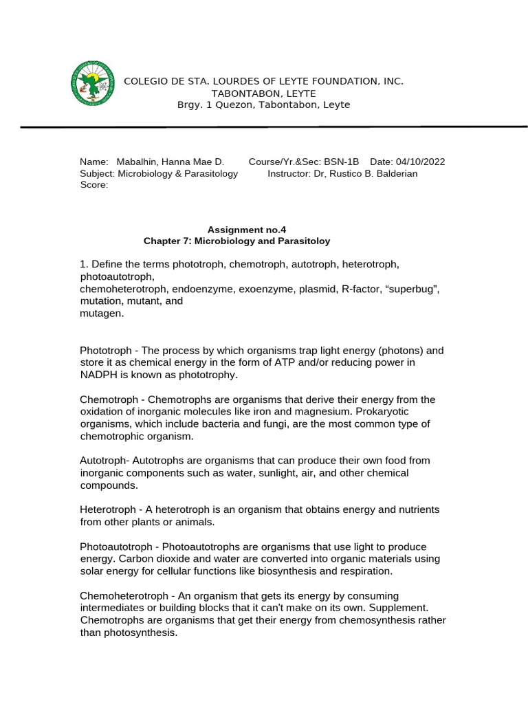 assign-4-chap-7-8 | PDF | Cellular Respiration | Growth Medium
