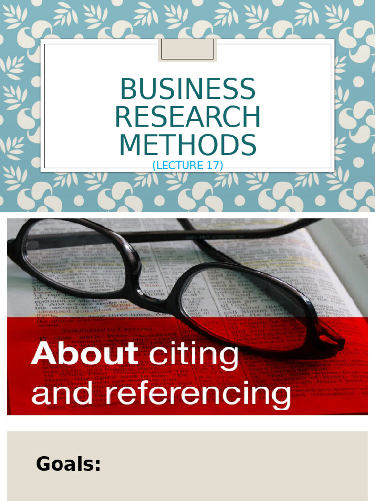 Business Research Methods and Citation Styles | PDF | Citation | Writing
