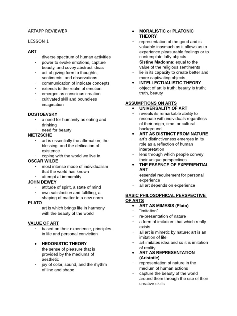 Artapp Reviewer | PDF | Composition (Visual Arts) | The Arts
