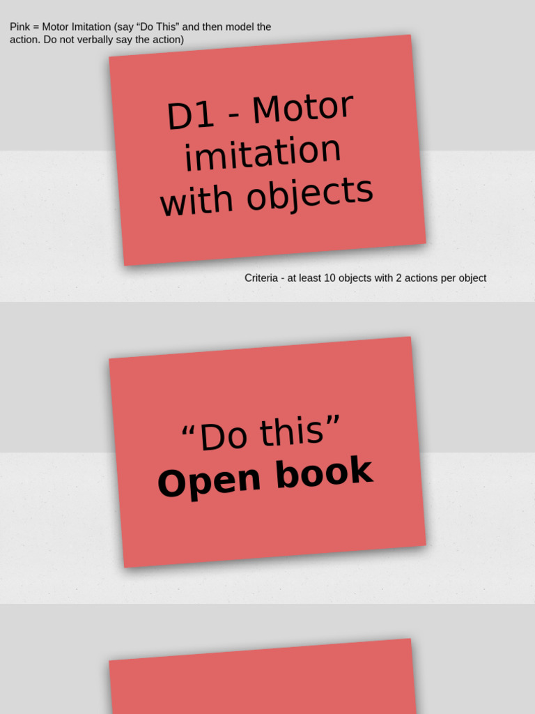 D1 - Motor Imitation With Objects | PDF