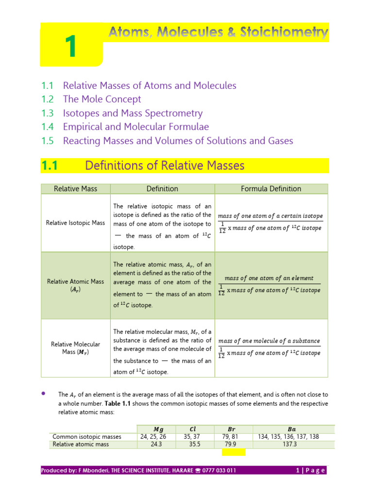 Chem Saint PAblo Merge | PDF | Mole (Unit) | Mass Spectrometry