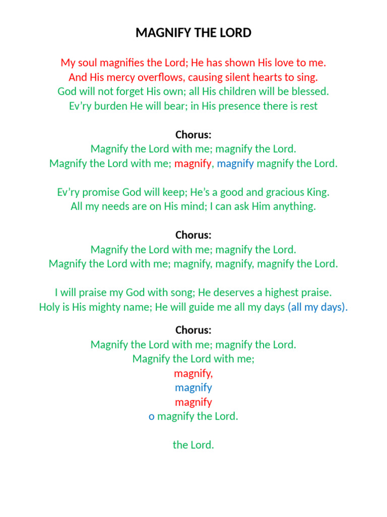 Magnify The Lord | PDF