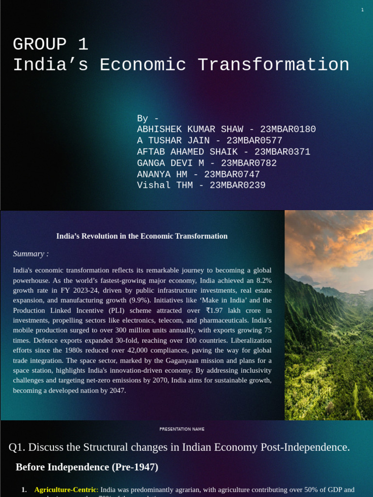 India's Economic Transformation Overview | PDF | Gross Domestic Product ...
