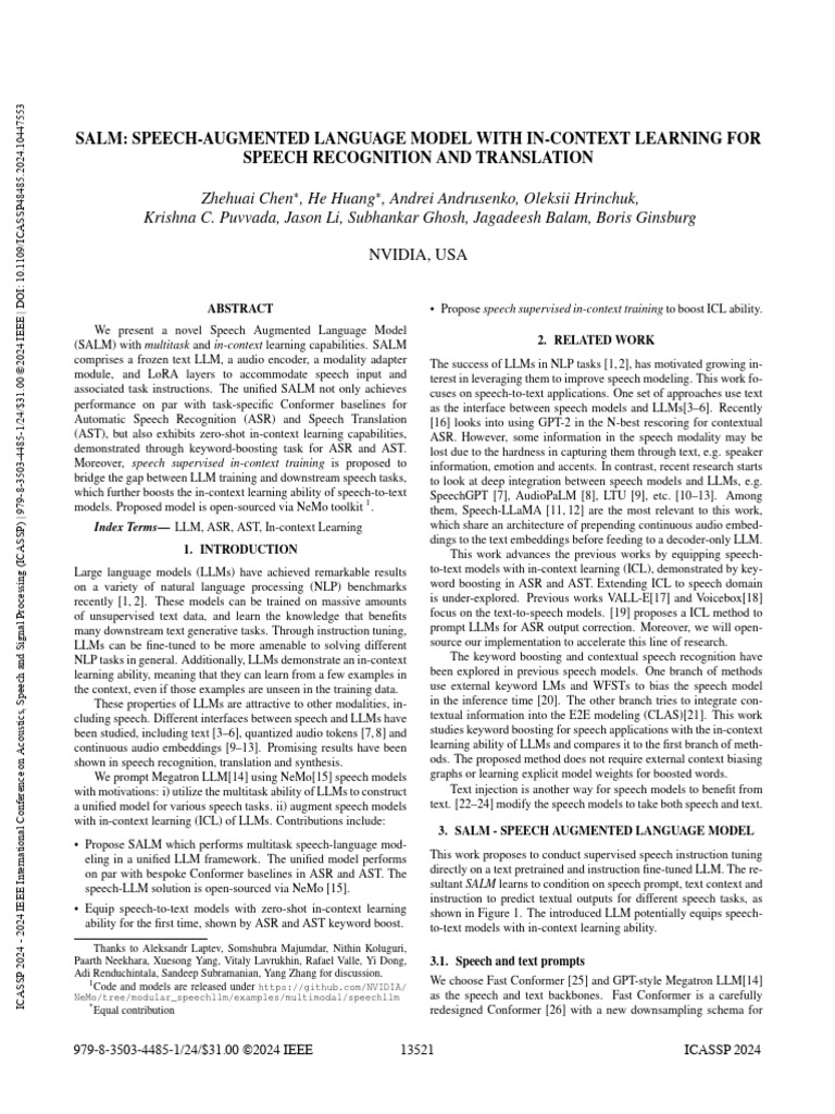 Speech Augmented Language Model | PDF | Speech Recognition | Learning