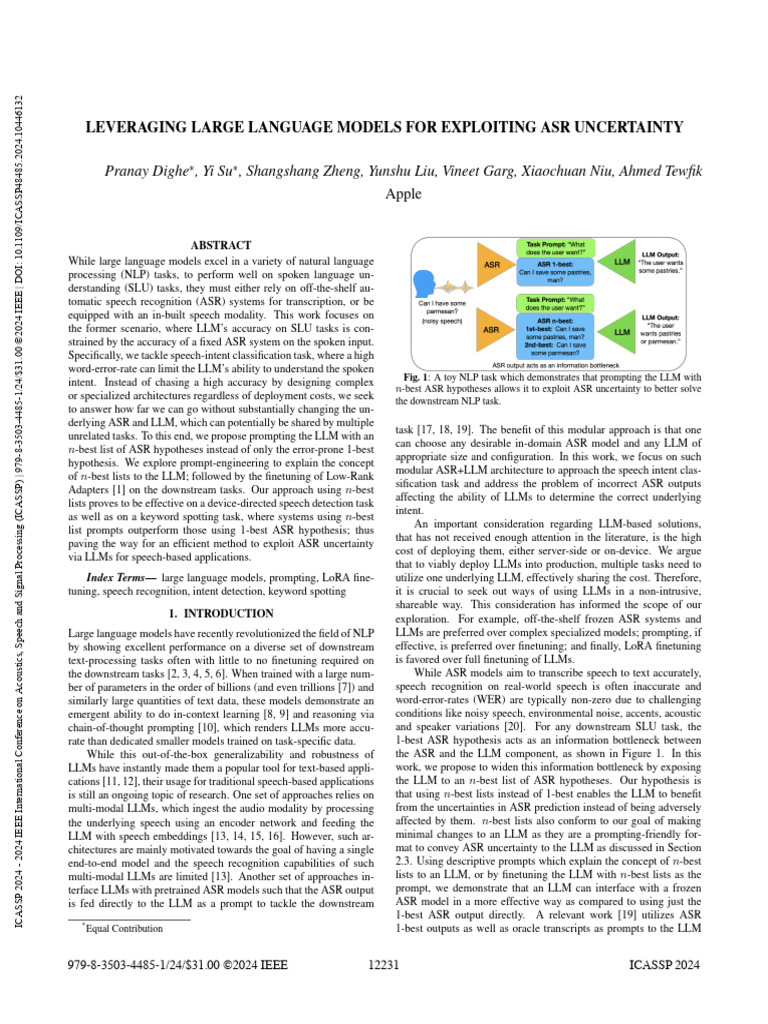 Leveraging LLM For Asr Uncertainty | PDF | Speech Recognition | Cognitive Science