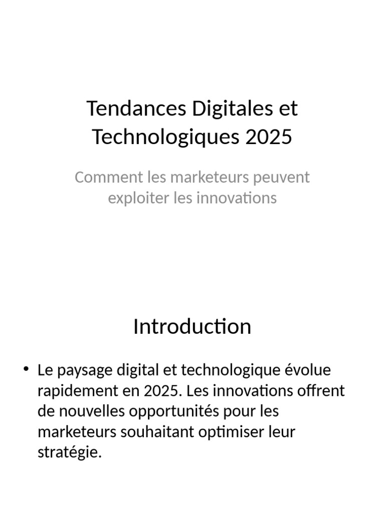 Tendances Digitales Tech 2025 | PDF