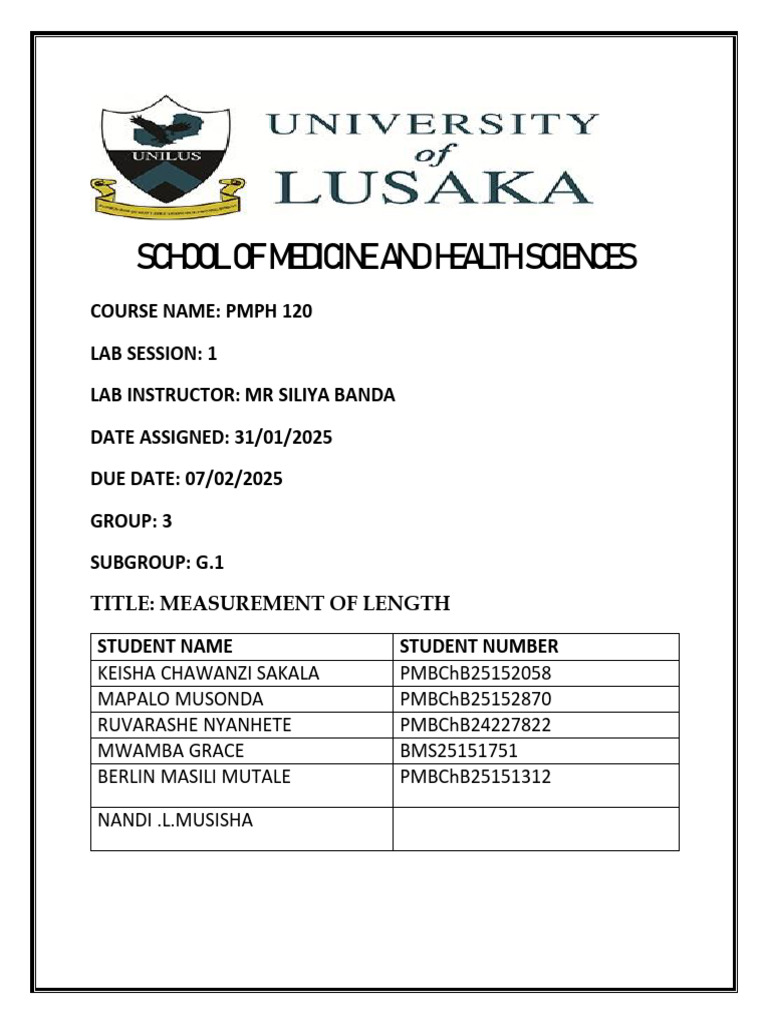 Length Measurement Experiment Analysis | PDF | Uncertainty | Measurement