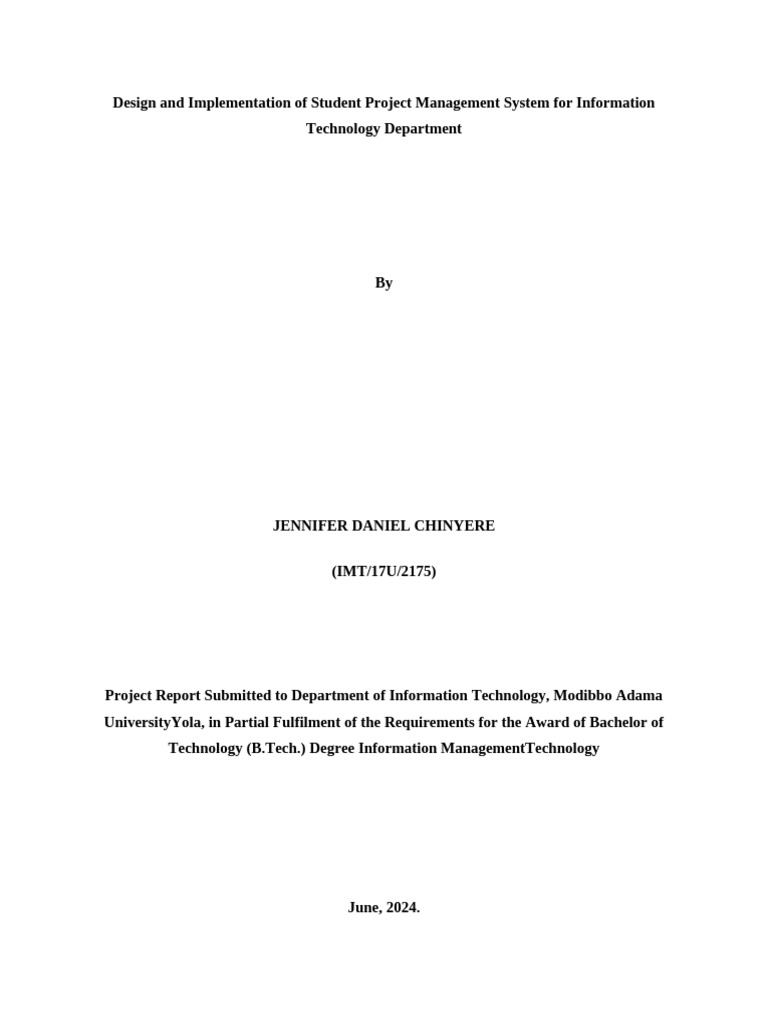 Student Project Management System Design | PDF | Project Management ...