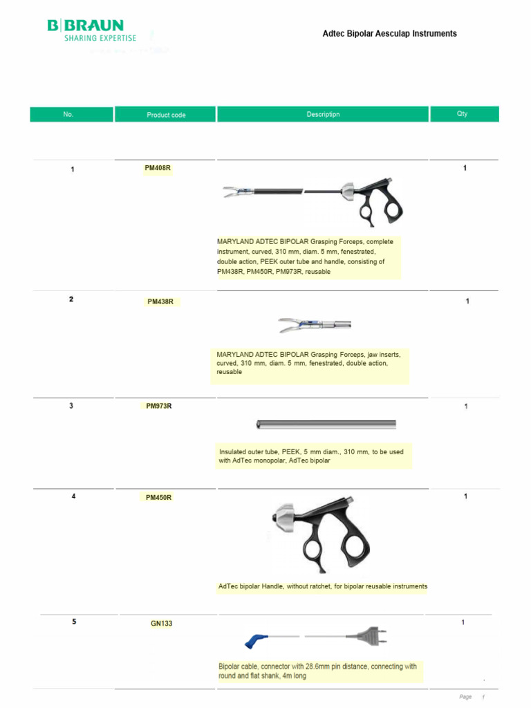 Adtec Bipolar Aesculap Instruments (EN) | PDF
