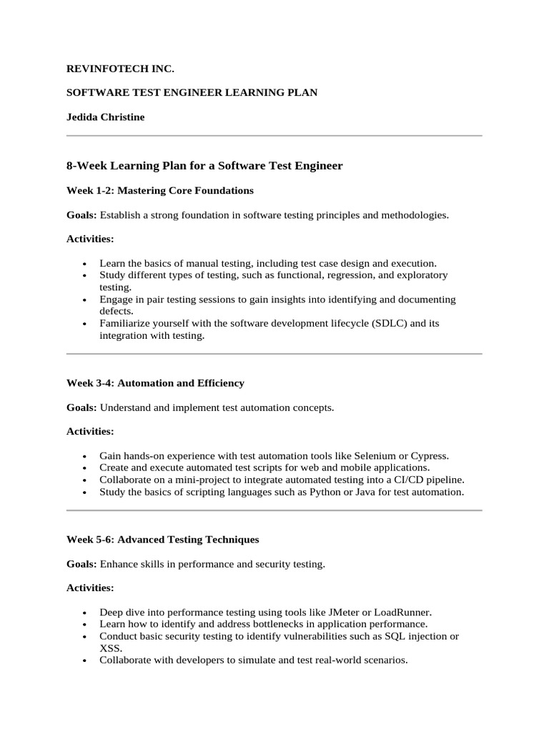 Jedida Learning Plan | PDF