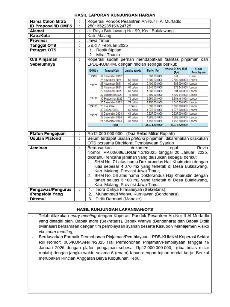 Laporan Kunjungan Lapangan | PDF