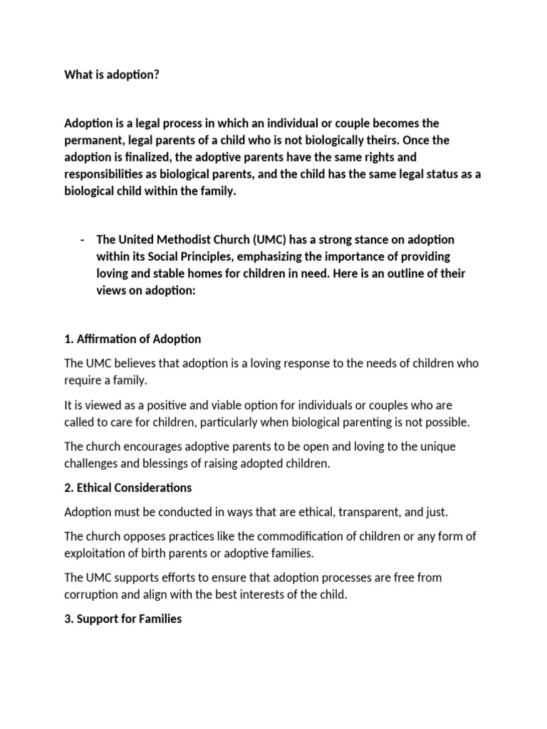 What is adoption | PDF | Adoption | United Methodist Church