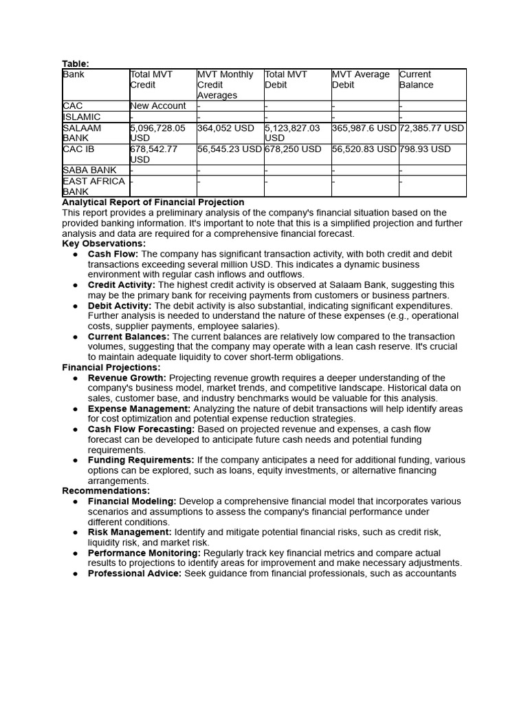 Please Give Me The Table and Analytical Report of ... | PDF | Debits ...